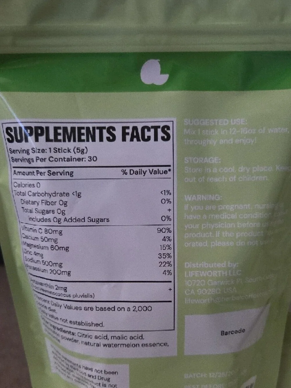 Glowroot | Other | Glowrootwatermelon Electrolyte Drink Mix Green ...